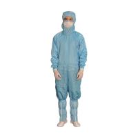 China ESD Cleanroom Coverall with 98% Polyester 2% Carbon Fiber Anti-Static Garment for Electronics Manufacturing for sale