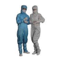 China ESD Cleanroom Coverall with 98% Polyester 2% Carbon Fiber Anti-Static Garment for Electronics Manufacturing for sale