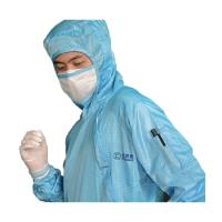 China ESD Cleanroom Coverall with 98% Polyester 2% Carbon Fiber Anti-Static Garment for Electronics Manufacturing for sale