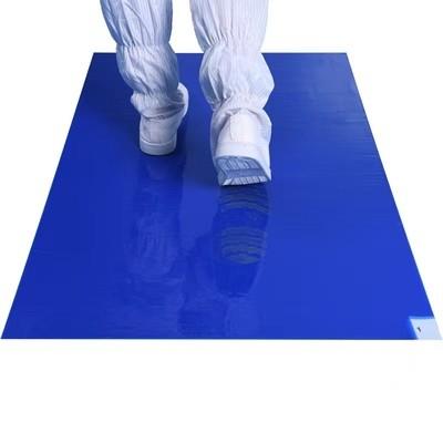 China 26x45 Inch Disposable 30-Sheet Cleanroom Tacky Mat with 30-40 Micron LDPE Construction for Laboratory Use for sale