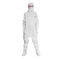 China ESD Cleanroom Coverall Anti-Static Uniform with Integrated Boots - Sizes XS to 4XL, Polyester Conductive Fabric for sale