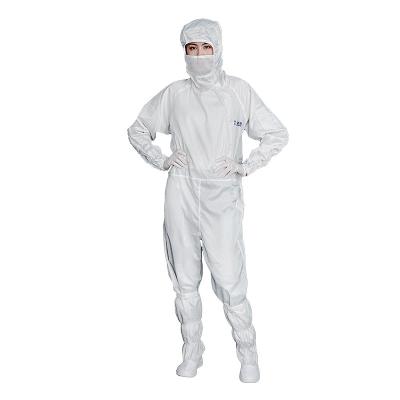 China ESD Cleanroom Coverall with Anti-static Protection, Integrated Boots and Elastic Fit for Sterile Environments for sale