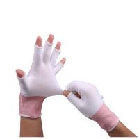 China Low Lint Half Finger Clean Room Glove Liners - 21.5g/pair Weight, 2mm Thickness, White Nylon Construction for sale