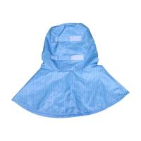 China ESD Anti-static Cleanroom Peaked Cap 5mm Grid Polyester Conductive Yarn Blue White for ISO 4-7 for sale