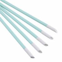 China Cleanroom PU Swabs 3mm Slanted Tip Polyurethane Foam Head PP Stick Solvent Cleaning Swabs for sale