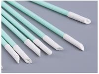 China Cleanroom PU Swabs 3mm Slanted Tip Polyurethane Foam Head PP Stick Solvent Cleaning Swabs for sale