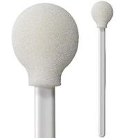 China Cleanroom Long Handle Round Head Solvent Clean Tips Swabs Disposable Sterile Sponge Tipped Swab 100ppi 132mm for sale