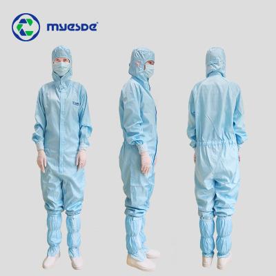 China Reusable Antistatic ESD Cleanroom Coverall with Hood - ISO9001/14001 Certified Clean Room Garments for sale
