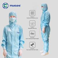 China Reusable Antistatic ESD Cleanroom Coverall with Hood - ISO9001/14001 Certified Clean Room Garments for sale