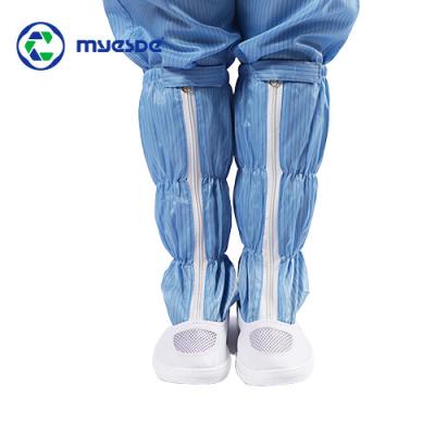 China White Mesh ESD Booties with PU Outsole - Anti-static Safety Shoes for Cleanroom & Electronics Manufacturing for sale