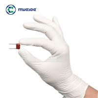 China White Superior Cleanroom Nitrile Gloves Class 100/ISO 5 with 10⁹ Ohm Resistivity for Semiconductor Applications for sale