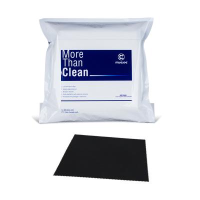 China Black Polyester Knit Cleanroom Inspection Wipe 9x9 Inch Laser Sealed Edges for sale