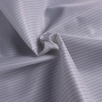 China Washable ESD Polyester Fabric with 2.5mm Conductive Stripe - 1.52m Width, 110g/m Weight for Cleanroom Use for sale