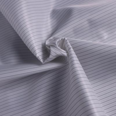 China Washable ESD Polyester Fabric with 2.5mm Conductive Stripe - 1.52m Width, 110g/m Weight for Cleanroom Use for sale
