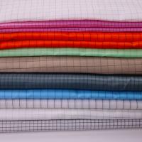 China ESD Fabric 100D 5mm Stripe Antistatic Polyester Carbon Fiber for Cleanroom Workwear for sale