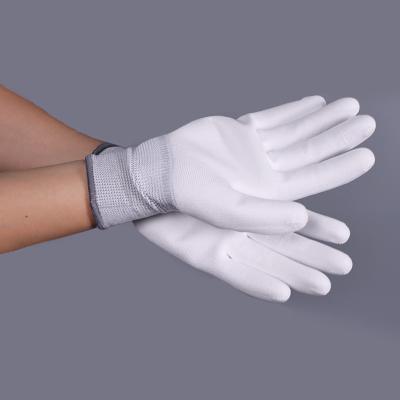 China Fingerless Palm Coated Knit Work Gloves 60% Cotton 40% Polyester Sizes S L for sale