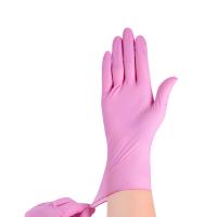 China Disposable Pink PVC Nitrile Safety Gloves 4-6 mil 9.5 in Powder Free Latex Free for sale