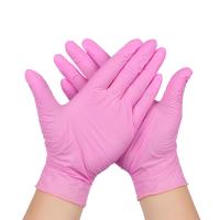 China Disposable Pink PVC Nitrile Safety Gloves 4-6 mil 9.5 in Powder Free Latex Free for sale