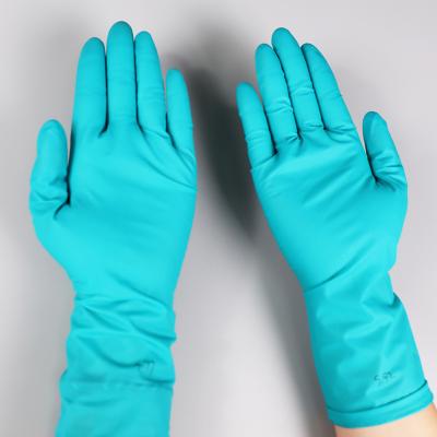 China 12-Inch Green Nitrile Gloves 4 Mil Powder-Free Latex-Free for Electronics Assembly for sale