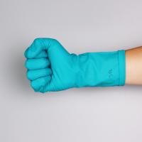 China 12-Inch Green Nitrile Gloves 4 Mil Powder-Free Latex-Free for Electronics Assembly for sale