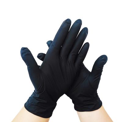 China Black Nitrile Disposable Gloves 9.5 Inch Powder Free Latex Free Household Protection for sale