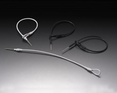 China 1.8mm Dia EAS Lanyard One-loop , Black / White Plastic Edge EAS System HAX201 for sale