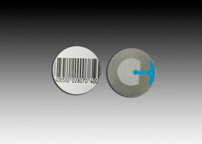 China Round Barcode Paper Anti Theft Labels 40mm Dia RF Security Labels HAX705 8.2MHz for sale