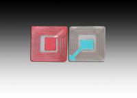 China 30*30mm Plastic Red EAS RF Label Plastic 8.2Mhz Cosmetics HAX726 for sale