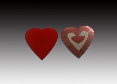 China Disposable Red Heart Shape Retail Security Labels Checkpoint Plastic 43*47mm for sale