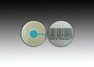 China 8.2mhz Hot Melt EAS RF Label EAS Sticker Plastic 35mm Dia Barcode White for sale