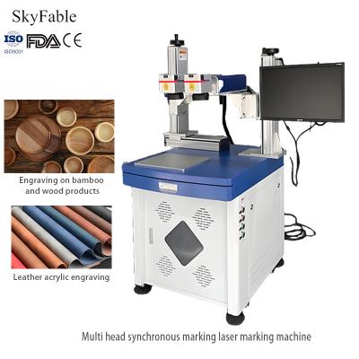 China Wood Acrylic Leather Multi Axis Laser Marking Machine Multi Head CO2 Laser Engraver for sale