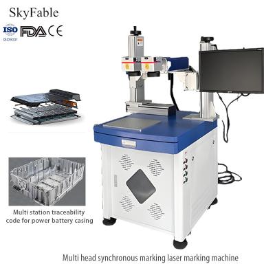 China Automated Multi Head Fiber Laser Marking Machine For High Temp Resistant New Energy for sale