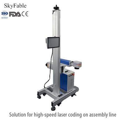 China Multi Industry Universal Flying Laser Marking Machine For Digital / Logo / Array Coding for sale