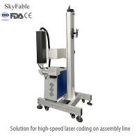 China Food Grade Eco Friendly Laser Flying Marking Machine For Beverage Bottles And Cans for sale