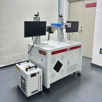 China Dual-Head Dual-Station Fiber Laser Marking Machine with 100000hours Laser Life 0.05mm Spot Size and ≤7000mm/s Engraving Speed for sale