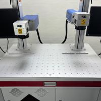 China High-precision Dual-column Laser Marking Machine with Aviation Aluminum Beams and 110mm x 110mm Marking Area for Stable and Durable Performance for sale