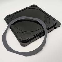 China Black Plastic Frame Single Wafer Shipper With Flex Frame And Blue Film For Protection And Storage for sale