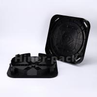 China Horizontal 300mm Wafer Carrier Canisters Box Conductive Black PP Material for sale