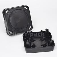 China Capacity 25pcs Semiconductor Wafer Packaging Box Black Conductive PP Horizontal Wafer Shipper for sale