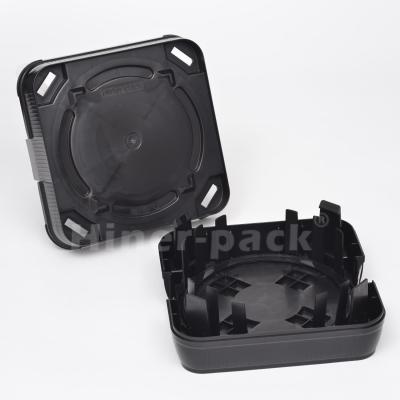 China Capacity 25pcs Semiconductor Wafer Packaging Box Black Conductive PP Horizontal Wafer Shipper for sale