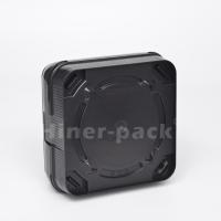China Capacity 25pcs Semiconductor Wafer Packaging Box Black Conductive PP Horizontal Wafer Shipper for sale
