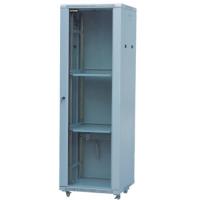 China Glass Door Server Rack Cabinet 100mm Depth Cold Rolled Steel With Powder Coat Finishing YH2002 for sale