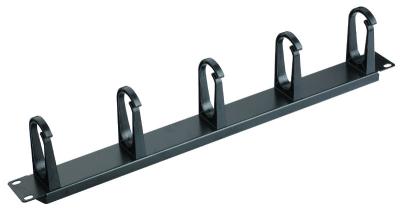 China Horizontal 1U 10 Inch Rackmount Cable Management Panel Black Color With 5 D Rings YH4025 for sale