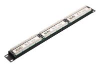 China Cat5e UTP Fast Ethernet Network Horizontal Patch Panel 24 Port 1U 19inch AMP Tyco Type IDC Type YH4009 for sale