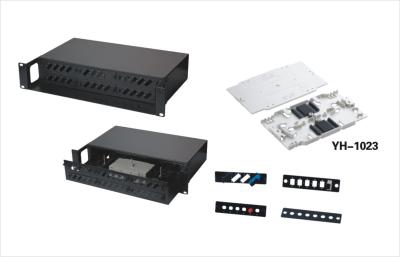 China Safety 2U Fiber Optic Rack Mount Enclosure Panel 36 Port 19 Inch Racks YH1012 for sale
