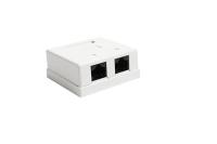 China 2 Port Network Wall Outlet Socket Surface Mount Box RJ45 CAT5E CAT6 White Color YH7014 for sale