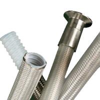 China 10.3MPa Corrugated PTFE Hose 13mm ID Chemical Resistance Tubing 304 Stainless Steel Braid for sale