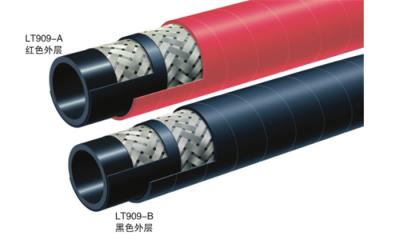 China LETONE Black Industrial Steam Hose 150-1200PSI 2-Wire Braid Rubber ASME A13.1 for sale