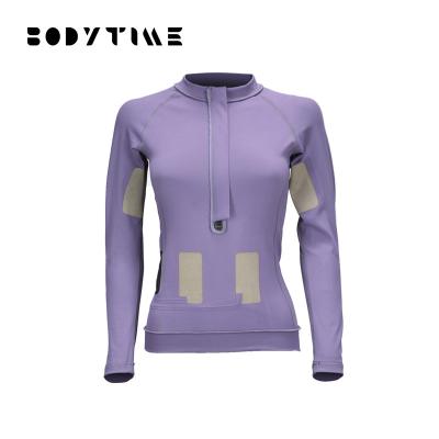 China BODYTIME Wireless EMS Training Suit Nylon Purple Yoga Fitness Clothing with KPOD 32 Levels for sale