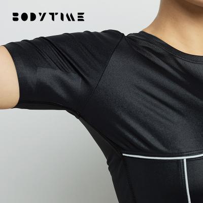 China BODYTIME Women's EMS Cycling Shirt Short Sleeve Reflective Top Nylon Black Smart Fitness Wear OEM for sale